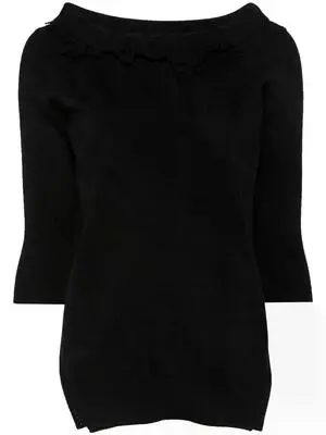 Ermanno Scervino Embroidered Off-the-shoulder Sweater