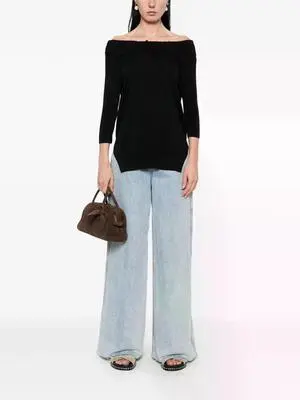 Ermanno Scervino Embroidered Off-the-shoulder Sweater