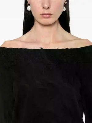 Ermanno Scervino Embroidered Off-the-shoulder Sweater