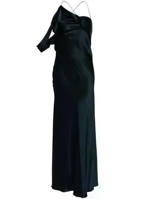 Michelle Mason Crisscross-back Silk Dress - Blue
