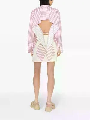 Viktor & Rolf Striped Poplin Shirt With Open Back