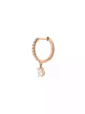 ANITA KO 18kt Rose Gold Diamond Huggie Hoop Earring - Pink