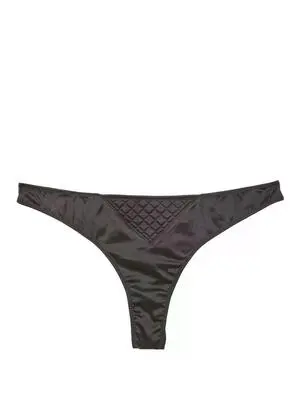 FLEUR DU MAL Luxe Quilted Thong - Black