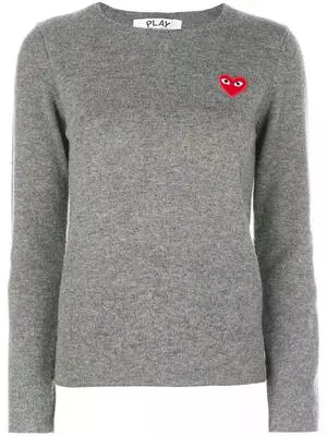 Play Comme Des Garcon Heart-appliqué Sweater