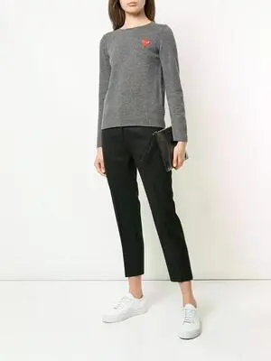 Play Comme Des Garcon Heart-appliqué Sweater