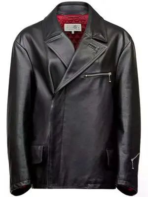 MAISON MARGIELA Zip-detailed Leather Jacket - Black