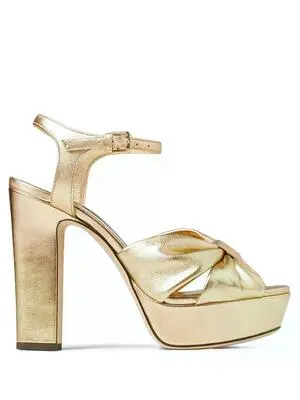 JIMMY CHOO Heloise 120mm Metallic Sandals - Gold