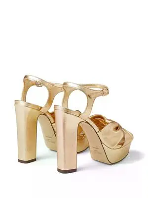 JIMMY CHOO Heloise 120mm Metallic Sandals - Gold