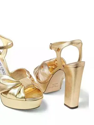 JIMMY CHOO Heloise 120mm Metallic Sandals - Gold
