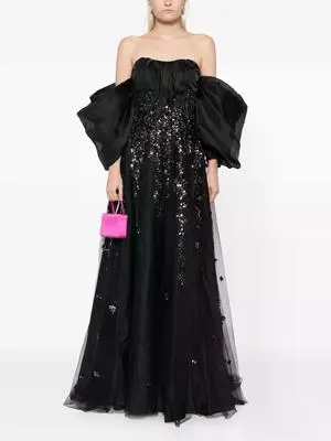 SAIID KOBEISY Bead-embellished Organza Gown