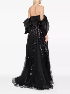 SAIID KOBEISY Bead-embellished Organza Gown