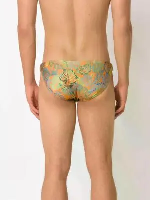 AMIR SLAMA Tropical Print Swim Briefs