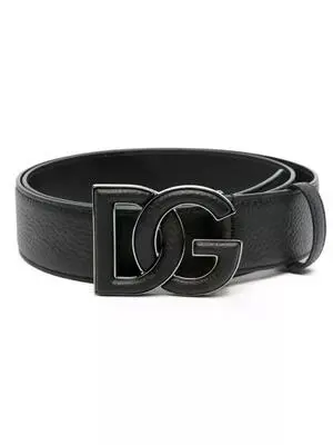 Dolce & Gabbana Logo-buckle Leather Belt - Black