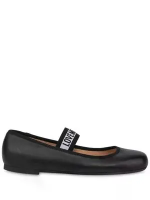 Moschino Logo-strap Ballet Flats