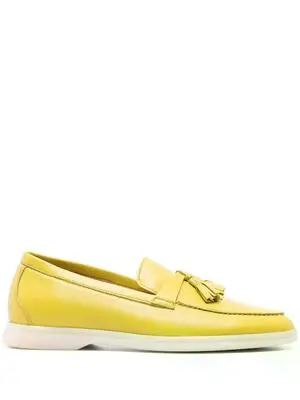 SCAROSSO Leandra Leather Loafers - Green