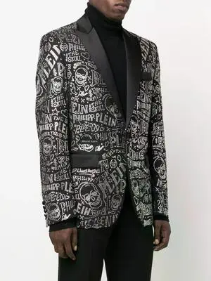 Philipp Plein Logo-embellished Single-breasted Blazer