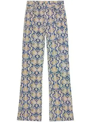 GANNI Graphic-print Straight-leg Jeans