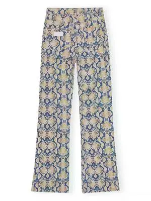 GANNI Graphic-print Straight-leg Jeans