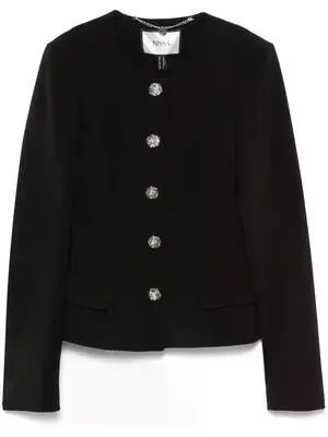 NISSA Flower-button Jacket - Black