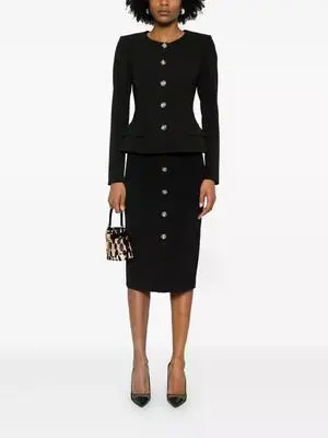NISSA Flower-button Jacket - Black