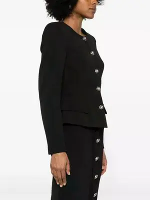 NISSA Flower-button Jacket - Black