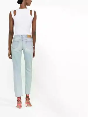 Alexandre Vauthier Slim-fit Straight Jeans With Rhinestone Embellishments