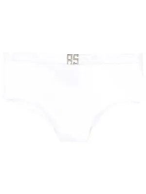 AMIR SLAMA Textured Logo-plaque Swimming Trunks - White