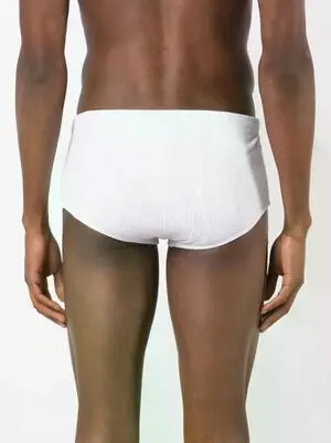 AMIR SLAMA Textured Logo-plaque Swimming Trunks