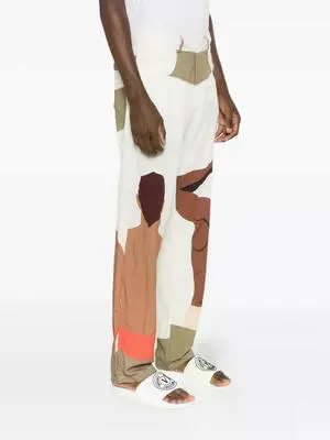 AMIR SLAMA Graphic-print Linen-blend Trousers