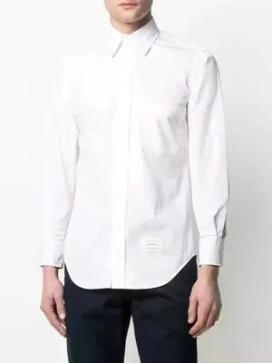 Thom Browne Button-down Rwb Detail Shirt - White