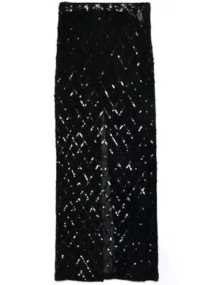 P.a.r.o.s.h Sequin-embellished Maxi Skirt - Black