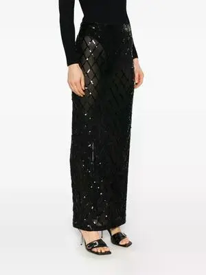 P.a.r.o.s.h Sequin-embellished Maxi Skirt - Black