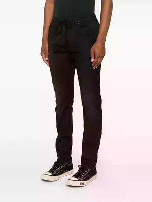 DIESEL® Logo-embroidered Tapered Jeans