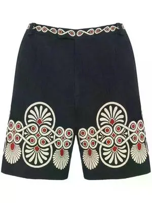 La DoubleJ Medallion-print Cotton Shorts