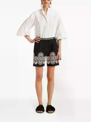 La DoubleJ Medallion-print Cotton Shorts
