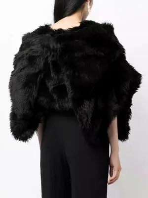 Comme Des Garçons Fur-design Cropped Blouse