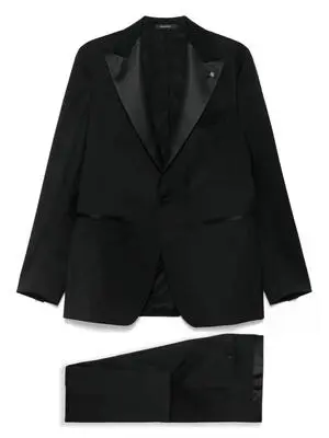 Tagliatore Brooch-detail Suit - Black