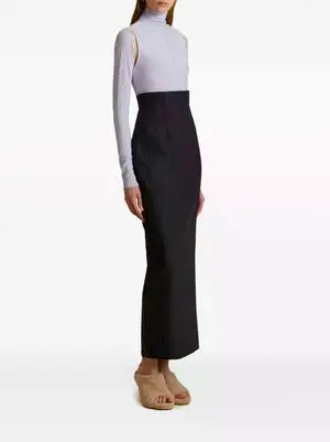 Khaite The Loxley Pinstriped Pencil Skirt