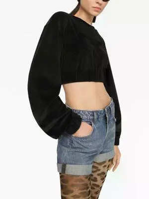 Dolce & Gabbana Logo-embroidered Cropped Sweatshirt