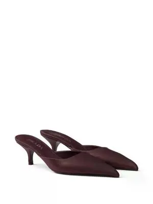 Prada Satin Mules - Red