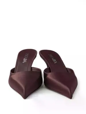 Prada Satin Mules - Red