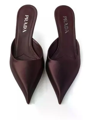 Prada Satin Mules - Red