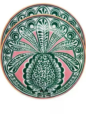 La DoubleJ Pineapple Fuxia Dessert Plates - Pink