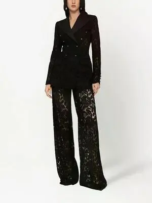 Dolce & Gabbana Lace Detail Double-breasted Blazer