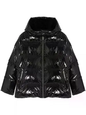 YVES SALOMON Duck-down Padded Jacket With Lambskin Trim