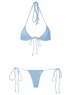 AMIR SLAMA Halterneck Triangle Bikini - Blue
