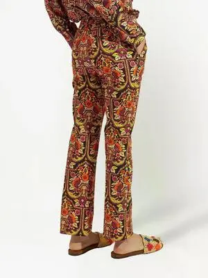 La DoubleJ Floral-print Flared Trousers