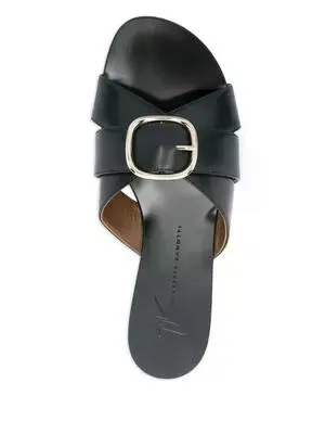 GIUSEPPE ZANOTTI Geraldine Leather Sandals - Black