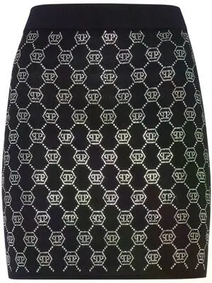 Philipp Plein Monogram-embellished Knitted Mini Skirt