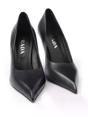 Prada 85mm Leather Pointed Toe Pumps - Black